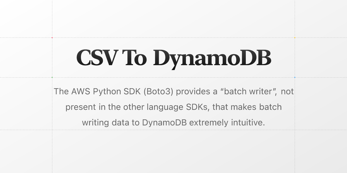 Csv To Dynamodb Kevin Wangs Blog 
